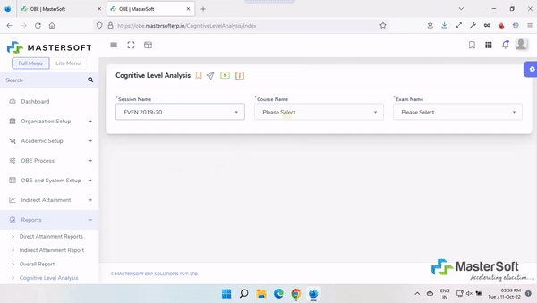 Outcome Based Education: MasterSoft ERP